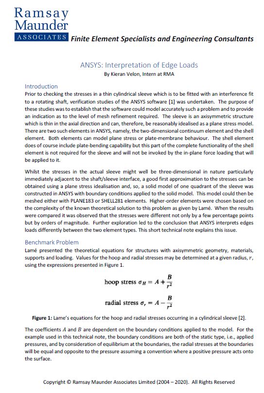ANSYS: Interpretation of Edge Loads